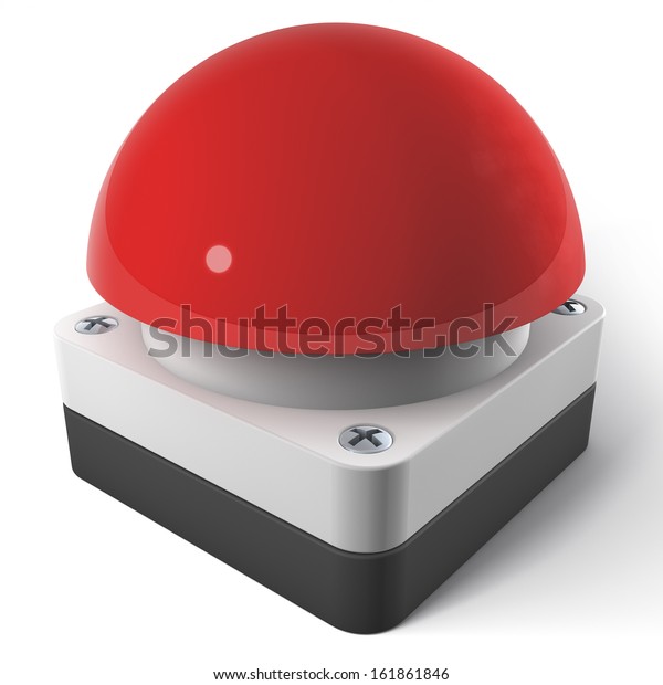 Red Gameshow Buzzer 3d Rendering Isolated Stock Illustration 161861846
