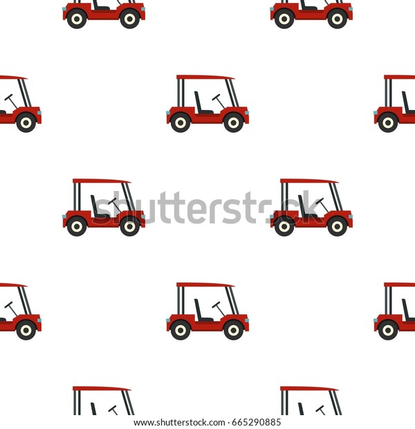 Red Golf Cart Pattern Seamless Background Stock Illustration 665290885 ...