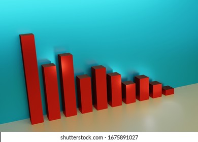 Red Graph Falling Columns On Blue Stock Illustration 1675891027 ...