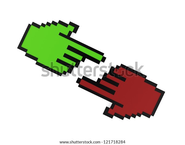 Red Green Hand Pointer Concept Isolated Stock Illustration 121718284