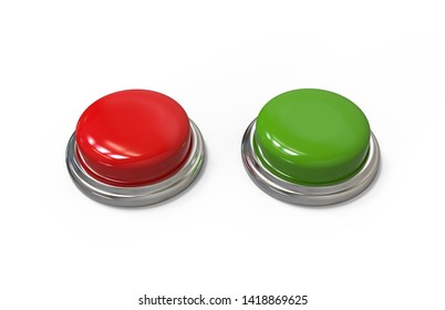 Red Green Round Push Button Metallic Stock Illustration 1418869625 ...