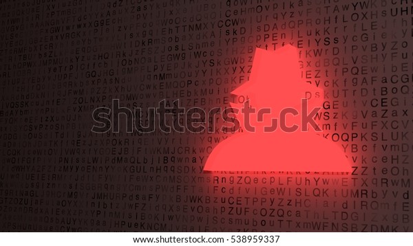 Red Hacker Symbol Made Glowing Glass Stock Illustration 538959337 ...