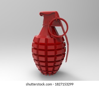 Red Hand Grenade 3d Render Image Stock Illustration 1827153299 ...