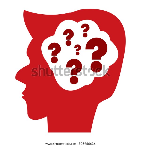 Red Head Question Mark Brain Infographics Stock Illustration 308966636 ...