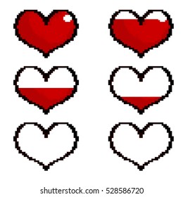 Red Heart Pixel Stock Illustration 528586720 | Shutterstock