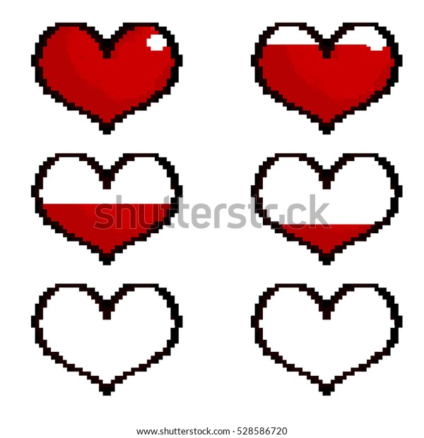 Red Heart Pixel Stock Illustration 528586720 | Shutterstock