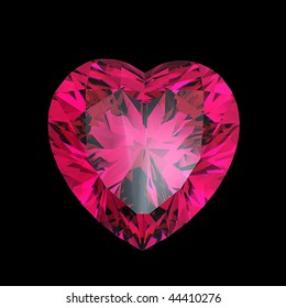 Red Heart Shaped Ruby Isolated Stock Illustration 44410276