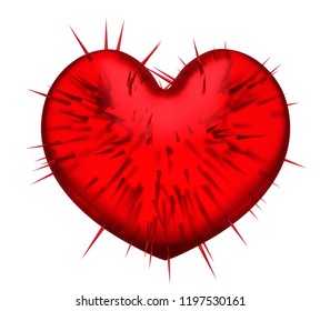 Red Heart Sharp Thin Thorns On Stock Illustration 1197530161 | Shutterstock