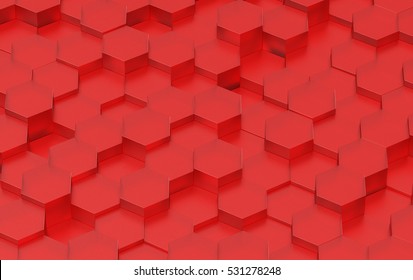 Red Hexagon Background Texture 3d Render Stock Illustration 531278248 ...