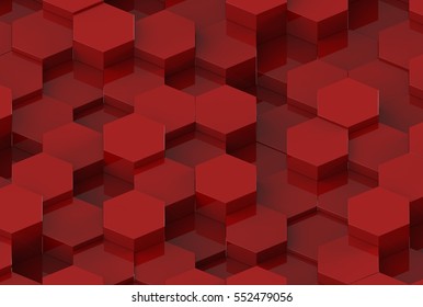 Red Hexagon Background Texture 3d Render Stock Illustration 552479056 ...
