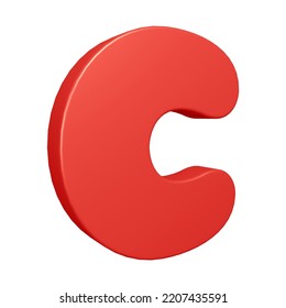 Red Letter C 3d Render Isolated Stock Illustration 2207435591 ...