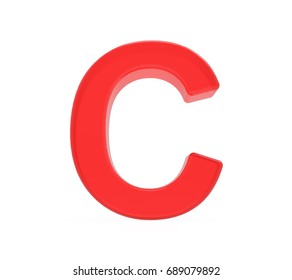 Red Letter C 3d Rendering Graphic Stock Illustration 689079892 ...