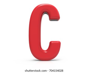 Red Letter C 3d Rendering Plastic Stock Illustration 704154028 ...