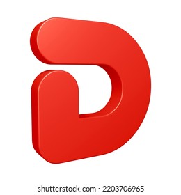 Red Letter D 3d Render Isolated Stock Illustration 2203706965 ...