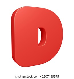 Red Letter D 3d Render Isolated Stock Illustration 2207435595 ...