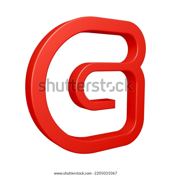 Red Letter G 3d Render Isolated Stock Illustration 2205031067 ...