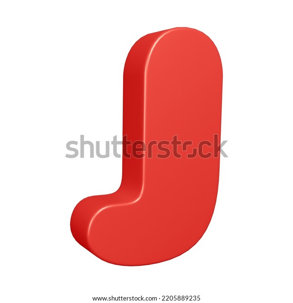 Red Letter J 3d Render Isolated Stock Illustration 2205889235 ...