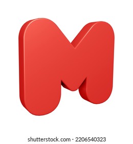 Red Letter M 3d Render Isolated Stock Illustration 2206540323 ...
