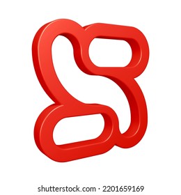 Red Letter S 3d Render Isolated Stock Illustration 2201659169 ...