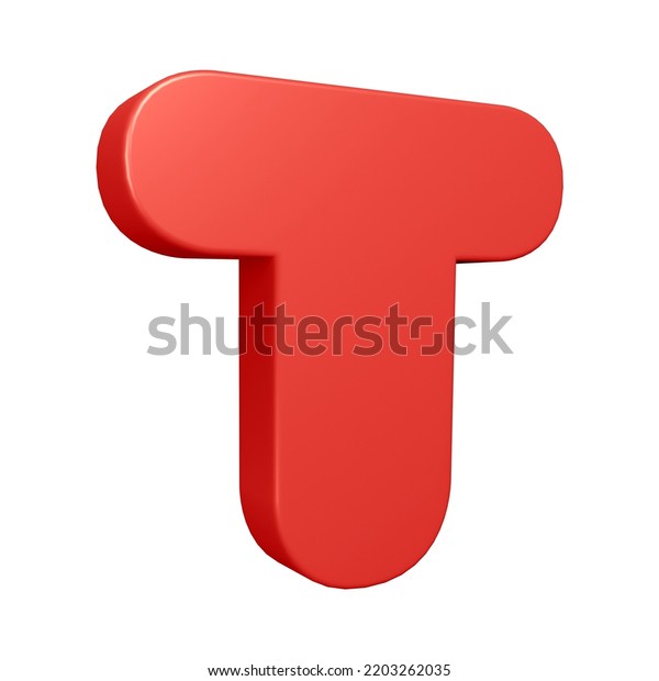 Red Letter T 3d Render Isolated Stock Illustration 2203262035 ...