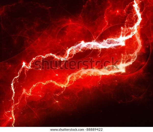 Red Lightning Stock Illustration 88889422