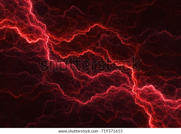 Red Lightning Burning Red Plasma Stock Illustration 719371615