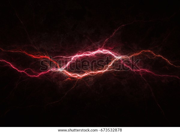 Red Lightning Strike Electrical Background Stock Illustration 673532878 ...