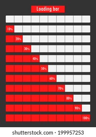 Vector Red Loading Bar Indicate Procedure Stock Vector (Royalty Free ...