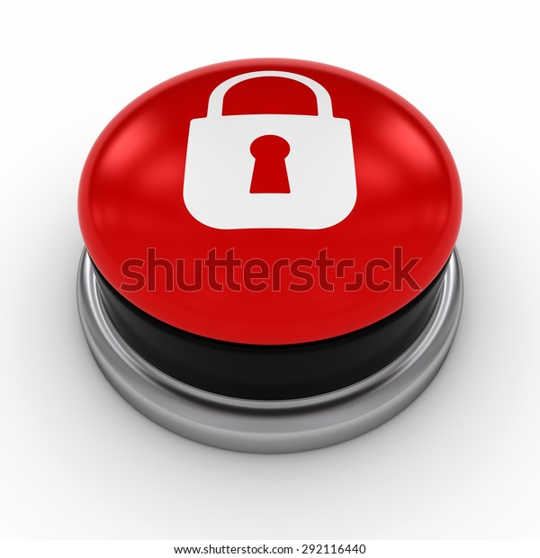 Red Lock Symbol Padlock Button On Stock Illustration 292116440 ...