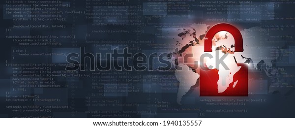Red Lock Web Defence Programming Language Stock Illustration 1940135557 ...