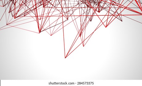 Red Low Poly Wire Construction Concept Stock Illustration 284573375 ...