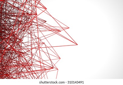 Red Low Poly Wire Construction Concept Stock Illustration 310143491
