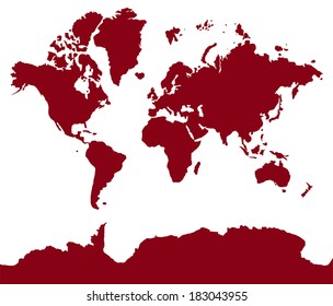 World Map Vector Red Color Background Stock Vector (Royalty Free ...