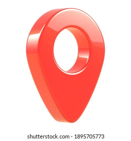 Red Map Marker On Isolated White Stock Illustration 1895705773 ...