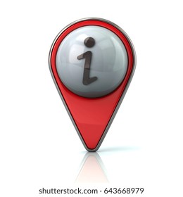 Red Map Pointer Info Icon 3d Stock Illustration 643668979 | Shutterstock