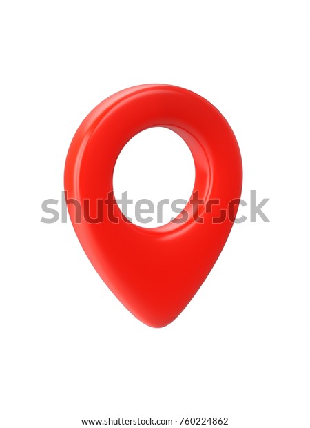 Red Map Pointer Isolated On White Stock Illustration 760224862 ...