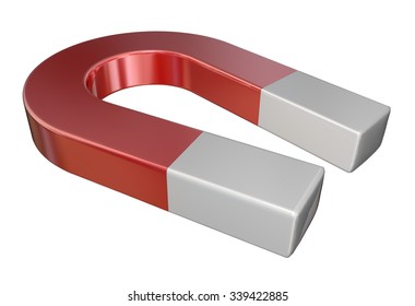 Red Metal Magnet Attracting Objects Through Stock Illustration ...