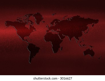 Red Metallic Worldmap Stock Illustration 3016627 | Shutterstock