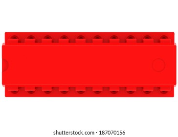 Red Microchip Isolated Render On White Stock Illustration 187070156