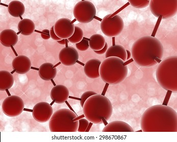 Red Molecule Structure Illustration Stock Illustration 298670867