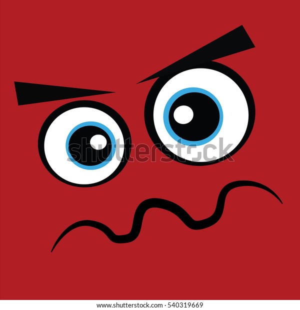 Red Monster Face Angry Evil Theme Stock Illustration 540319669 ...