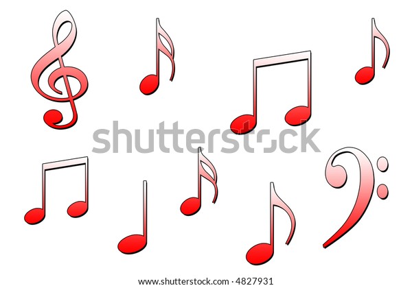 Red Musical Notes Stock Illustration 4827931