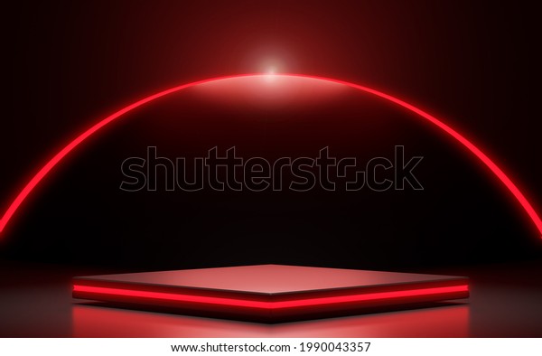 Red Neon Light Square Shape Product Stock Illustration 1990043357 ...