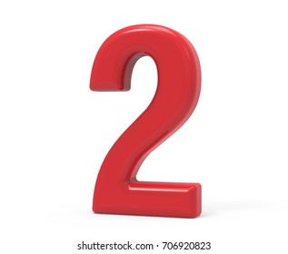 Red Number 2 3d Rendering Red Stock Illustration 708314080