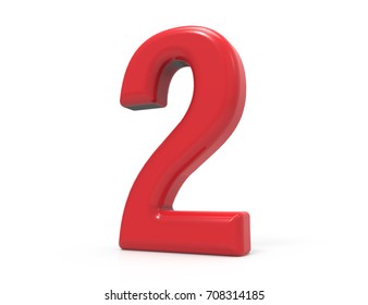 Red Number 2 3d Rendering Red Stock Illustration 708314080