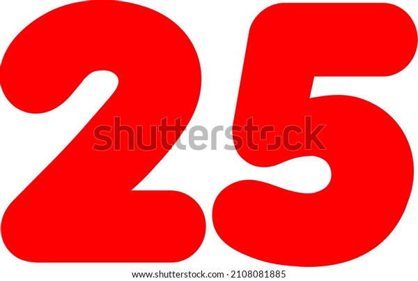 Red Number 25 Printable Numeric Stock Illustration 2108081885 ...