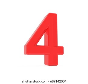 3d Plastic Red Number 4 Isolated Stock Vector (Royalty Free) 360584300
