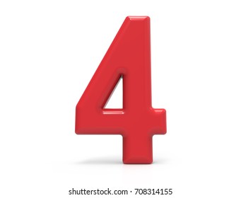3d Plastic Red Number 4 Isolated Stock Vector (Royalty Free) 360584300
