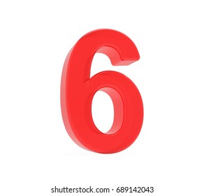 Red Number 6 3d Rendering Red: ภาพประกอบสต็อก 708314044 | Shutterstock