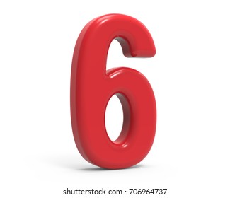 Red Number 6 3d Rendering Red: ภาพประกอบสต็อก 708314044 | Shutterstock